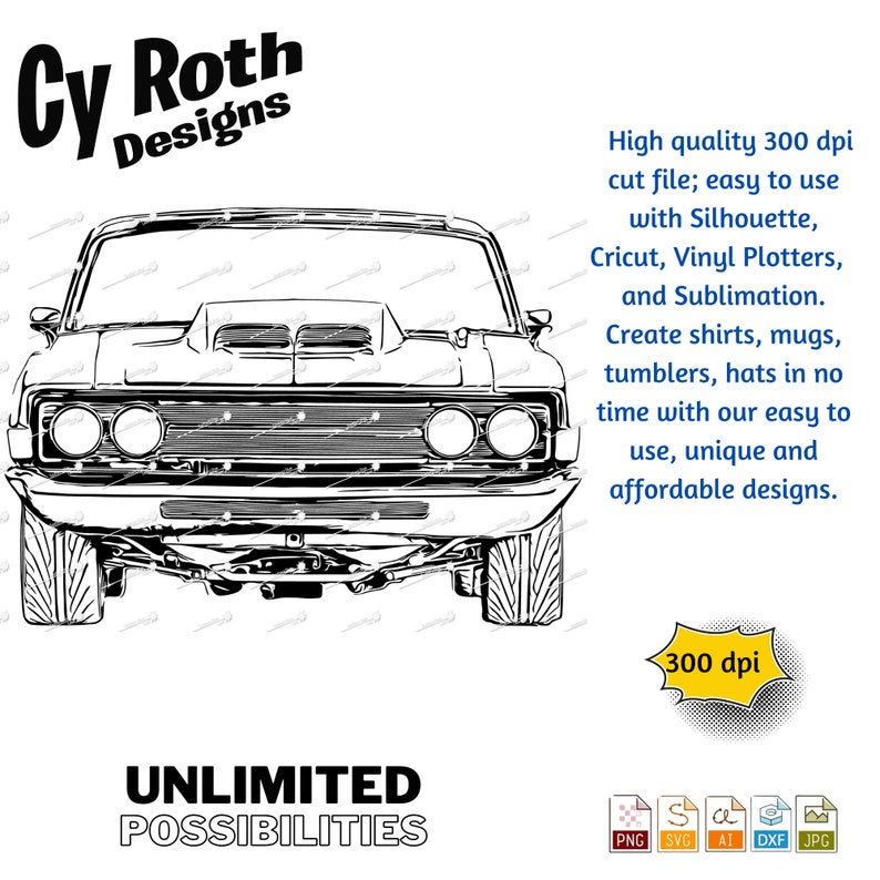 1969 Ford Torino GT SVG: Classic Muscle Car File (digital) - Etsy