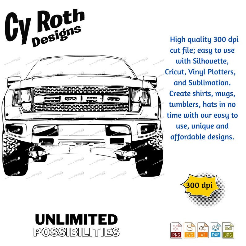 2009 Ford Raptor Svg Png Jpg Ai Dxf File, Classic Truck Svg - Etsy