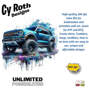 2023 Ford Bronco Sublimation Wall Art 20oz Skinny Tumbler PNG JPG File ...