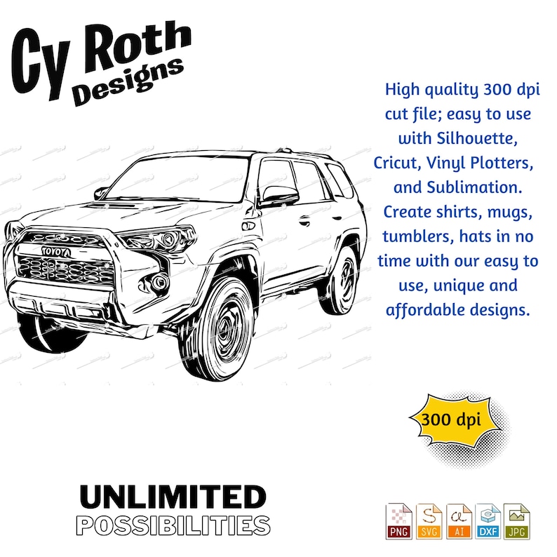 2014 Toyota 4runner Svg Png Jpg Ai Dxf File - Etsy