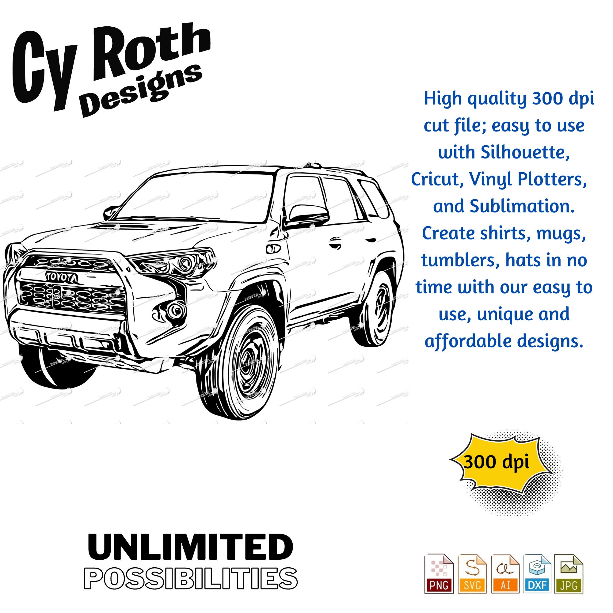 2014 Toyota 4runner Svg Png Jpg Ai Dxf File - Etsy
