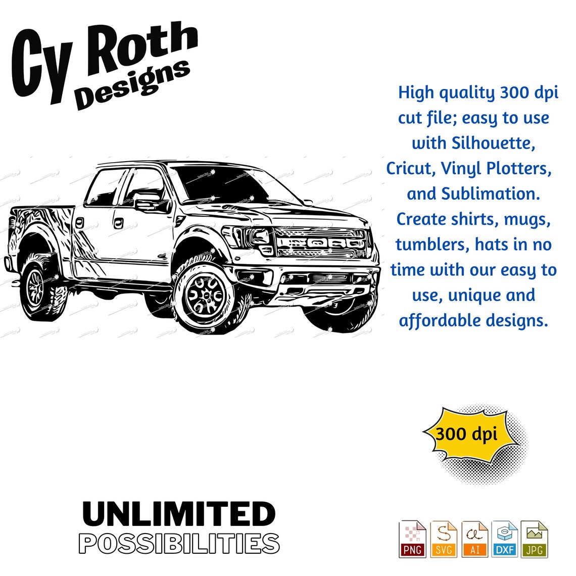 2010 Ford Raptor Svg Png Jpg Ai Dxf File, Pick-up Svg - Etsy