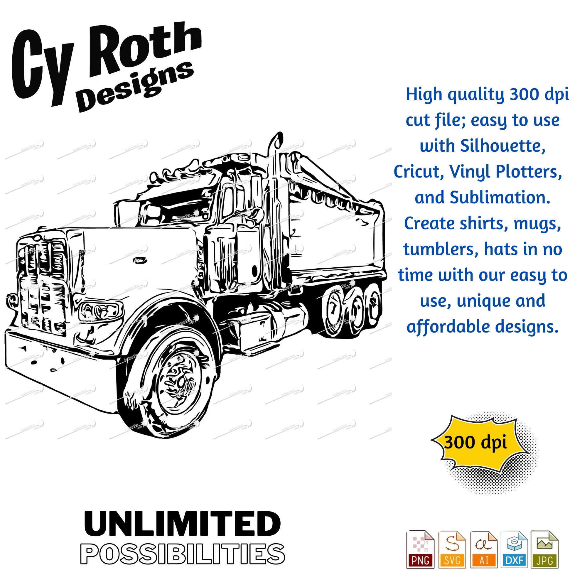 Peterbilt Dump Truck Svg Png Jpg Ai Dxf File Gravel Truck - Etsy Canada