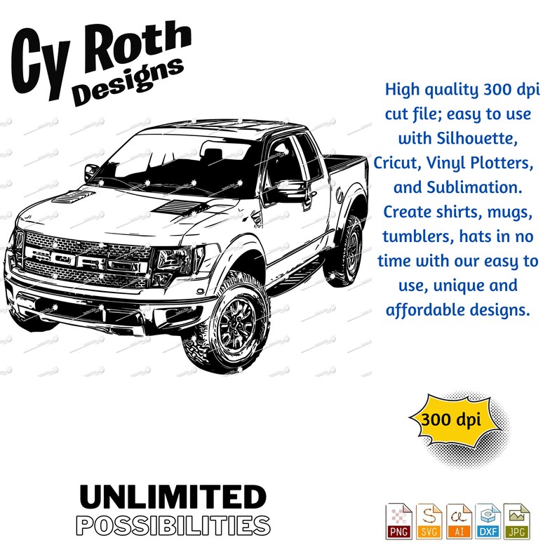 2009 Ford Raptor Svg Png Jpg Ai Dxf File, Truck Svg, 4x4 Svg - Etsy