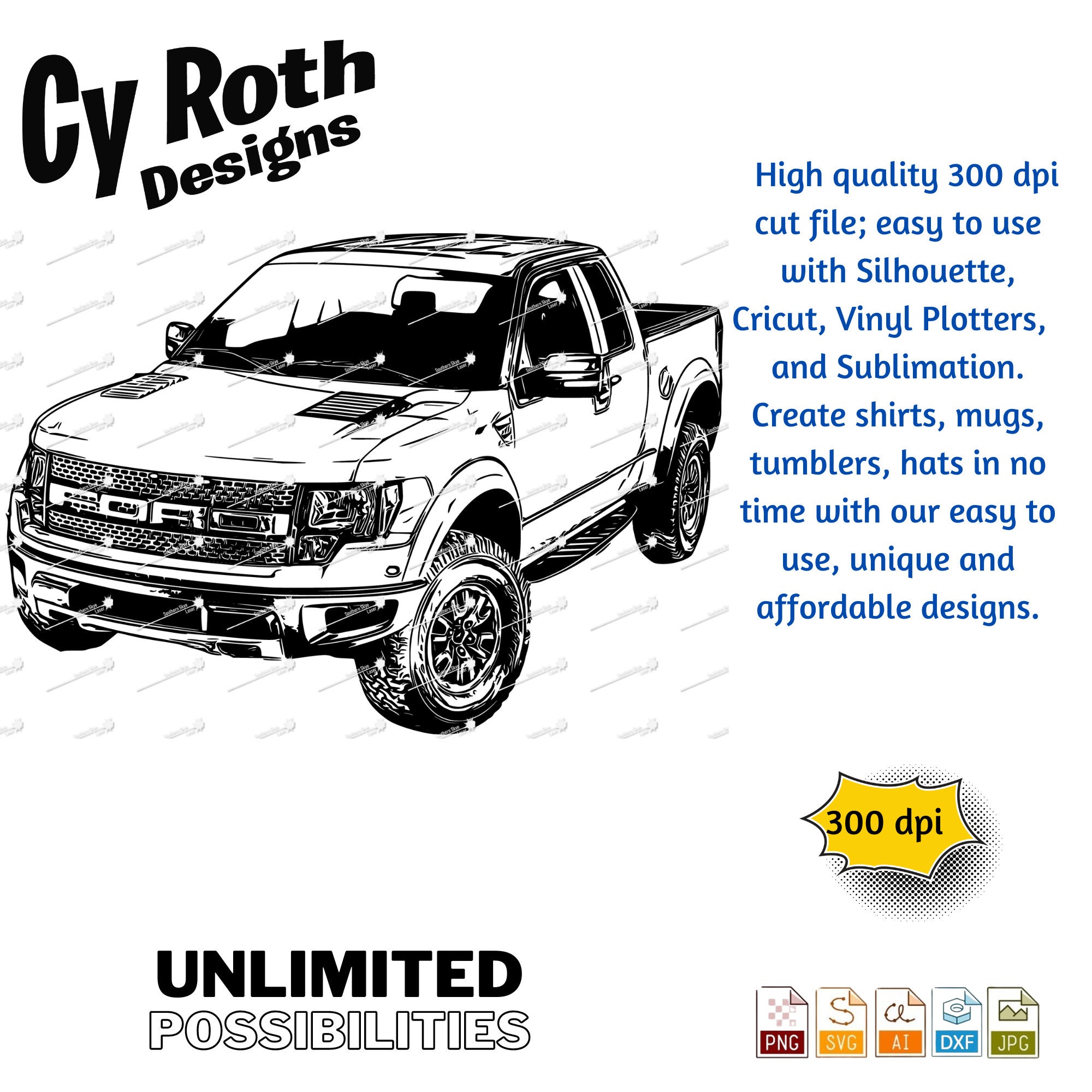 2009 Ford Raptor Svg Png Jpg Ai Dxf File, Truck Svg, 4x4 Svg - Etsy