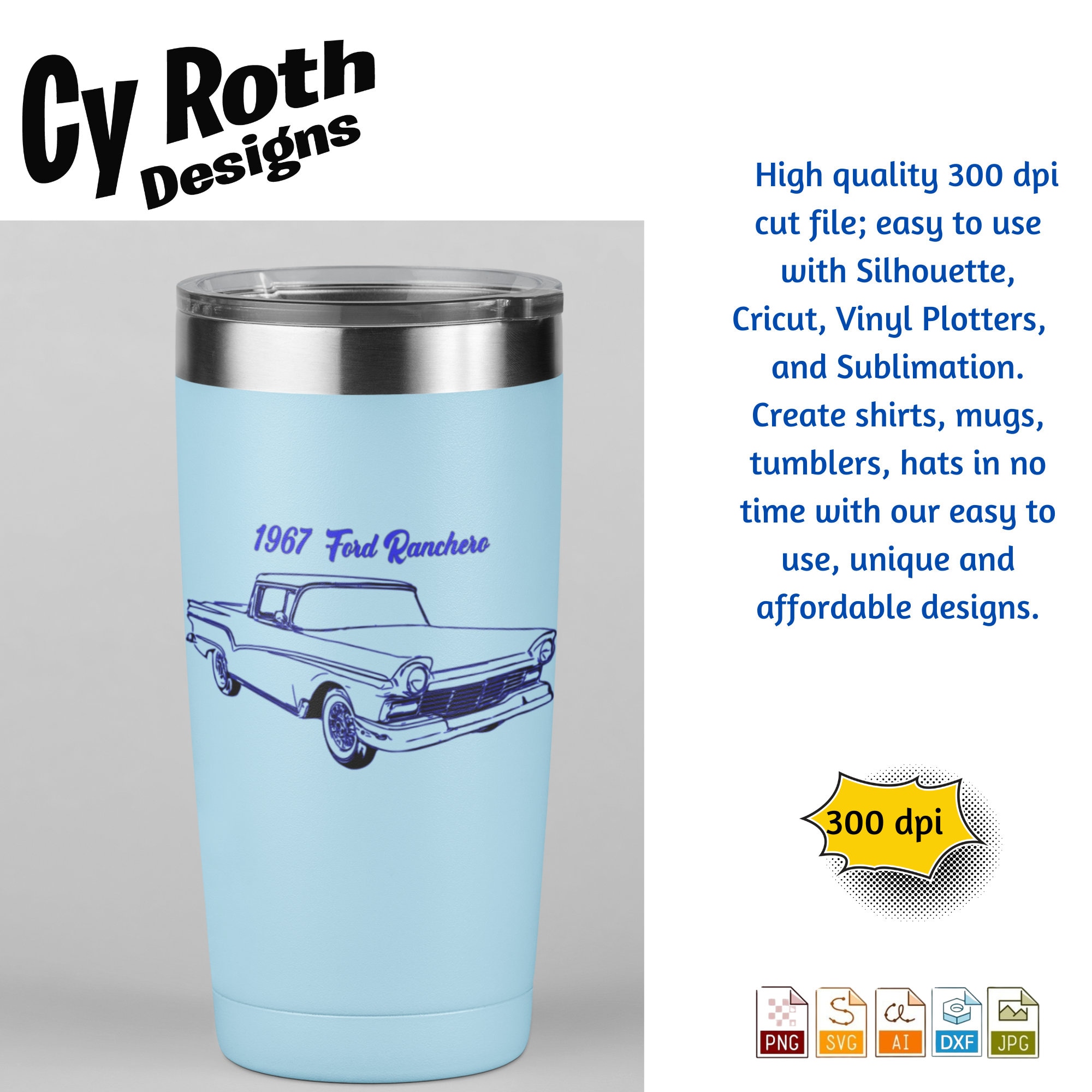 1967 Ford Ranchero Svg Png Jpg Ai Dxf File, Classic Car Truck ...