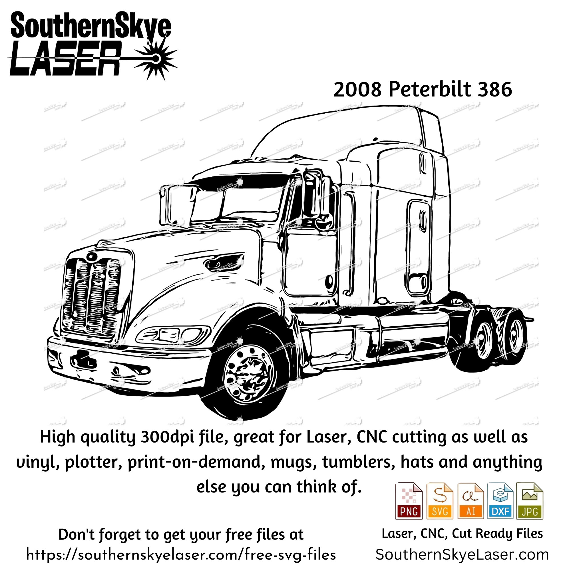 2008 Peterbilt 386 Svg Png Jpg Ai Dxf File - Etsy