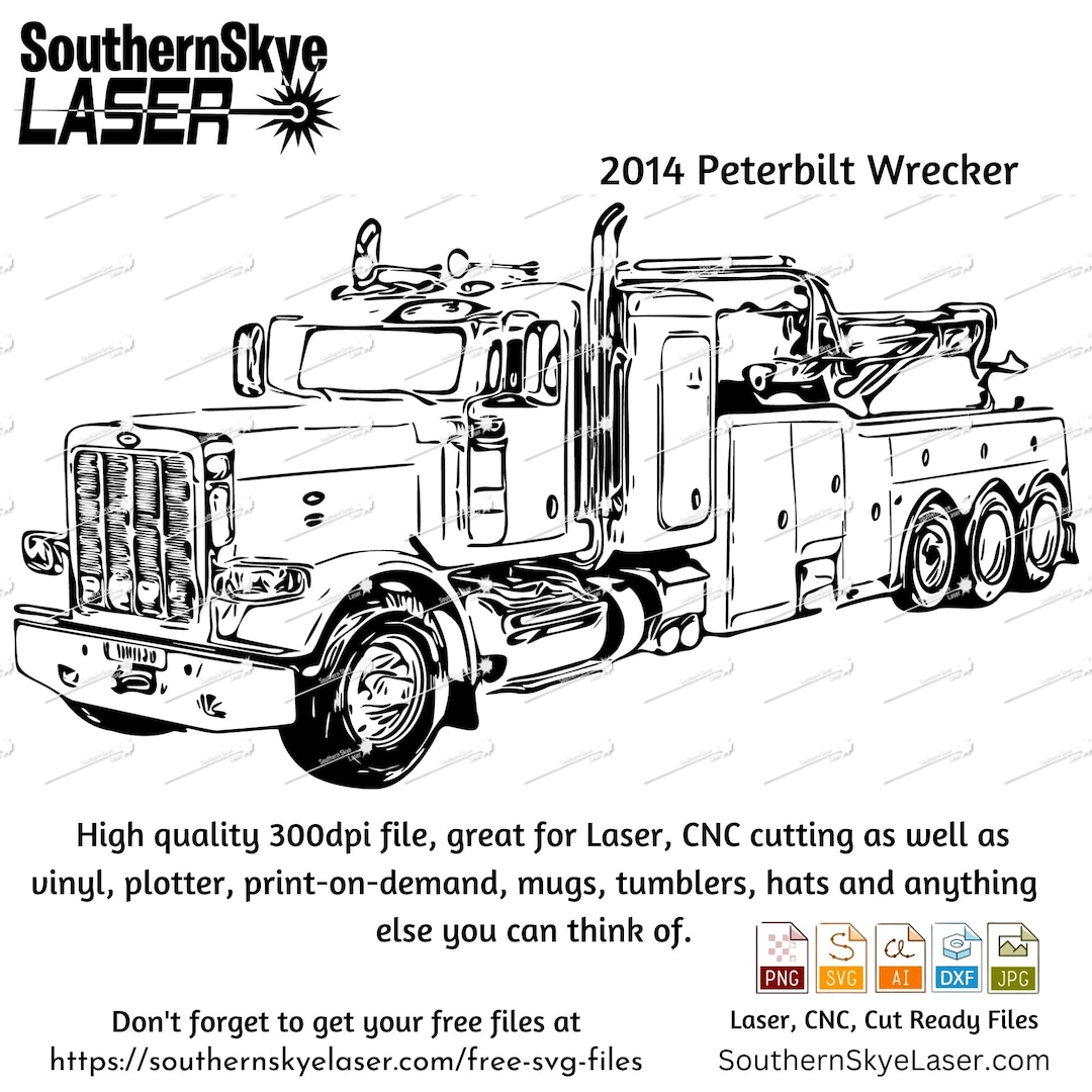 2014 Peterbilt Wrecker Svg Png Jpg Ai Dxf File - Etsy