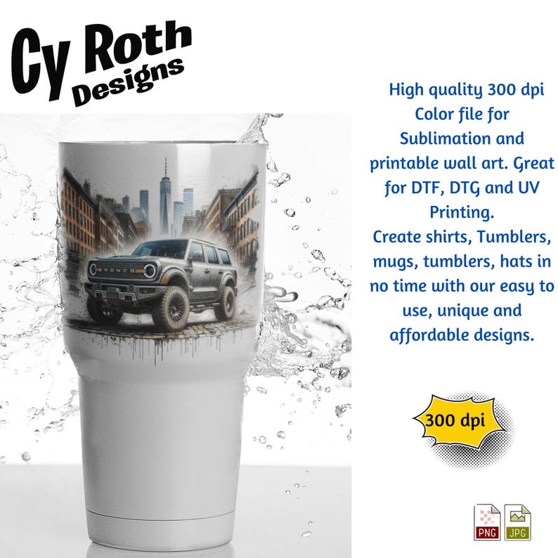 2024 Ford Bronco Sublimation Wall Art 20oz Skinny Tumbler PNG JPG File ...