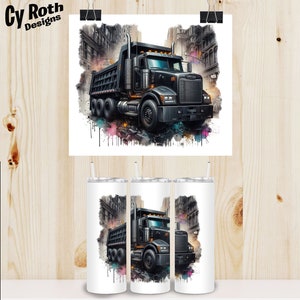 Black Freightliner Dump Truck Color Sublimation DTF DTG Print File and ...