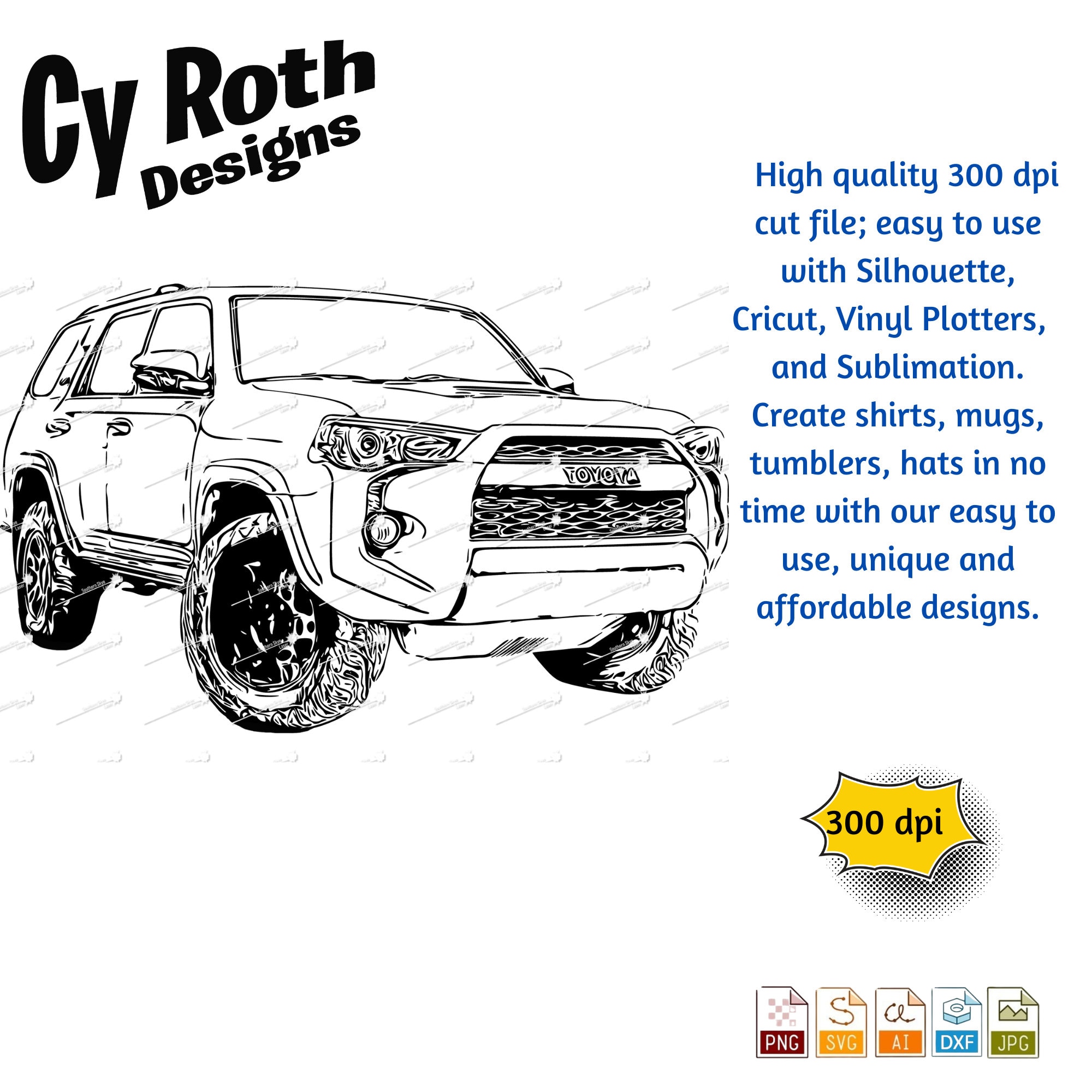 2017 Toyota 4runner Svg Png Jpg Ai Dxf File - Etsy