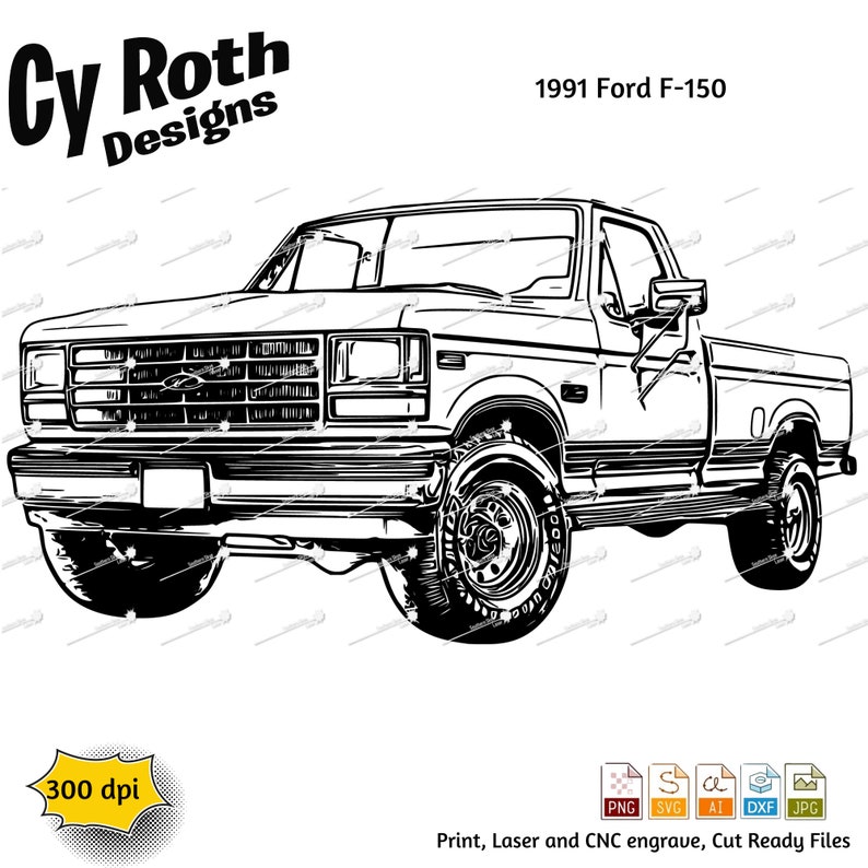 1991 Ford F-150 Svg Png Jpg Ai Dxf Files. (digital Download) - Etsy