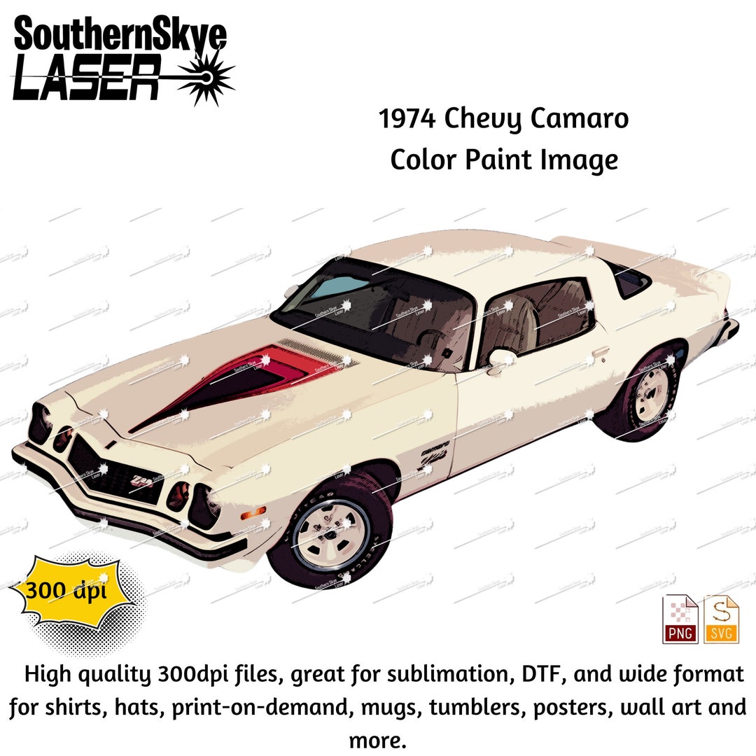 1974 Chevy Camaro High Res Color Sublimation Print File - Etsy