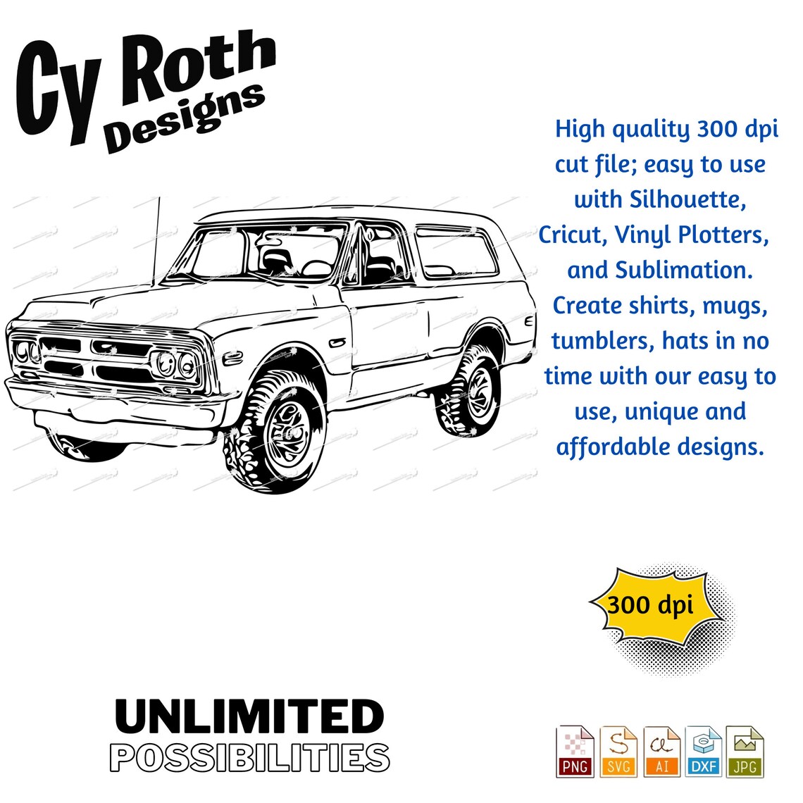 1970 GMC Jimmy Svg Png Jpg Ai Dxf File, Classic Car Truck Svg - Etsy