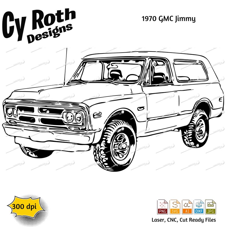 1970 GMC Jimmy Svg Png Jpg Ai Dxf File, Classic Car Svg, Classic Truck ...
