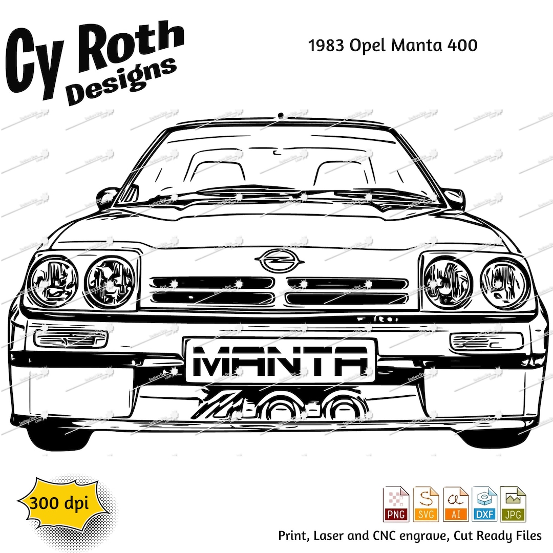 1983 Opel Manta Svg Png Jpg Ai Dxf File, Vintage Car Svg, Classic Car ...