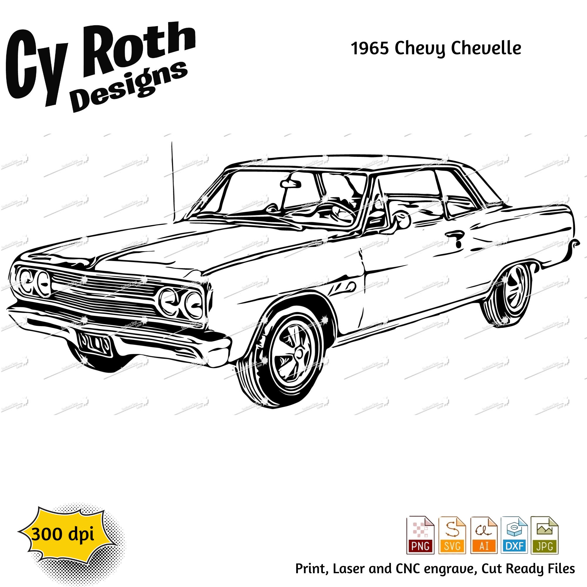 1965 Chevy Chevelle Svg Png Jpg Ai Dxf File, Vintage Car Svg, Classic ...