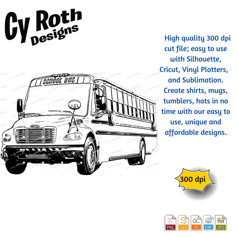 Freightliner School Bus Svg Png Jpg Ai Dxf Dtf Cut Print File - Etsy