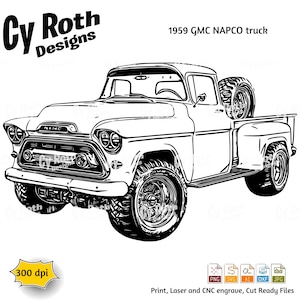 1959 GMC Truck Svg Png Jpg Ai Dxf File, Classic Truck Svg, Vintage ...