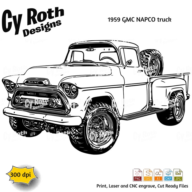 1959 GMC Truck Svg Png Jpg Ai Dxf File, Classic Truck Svg, Vintage ...