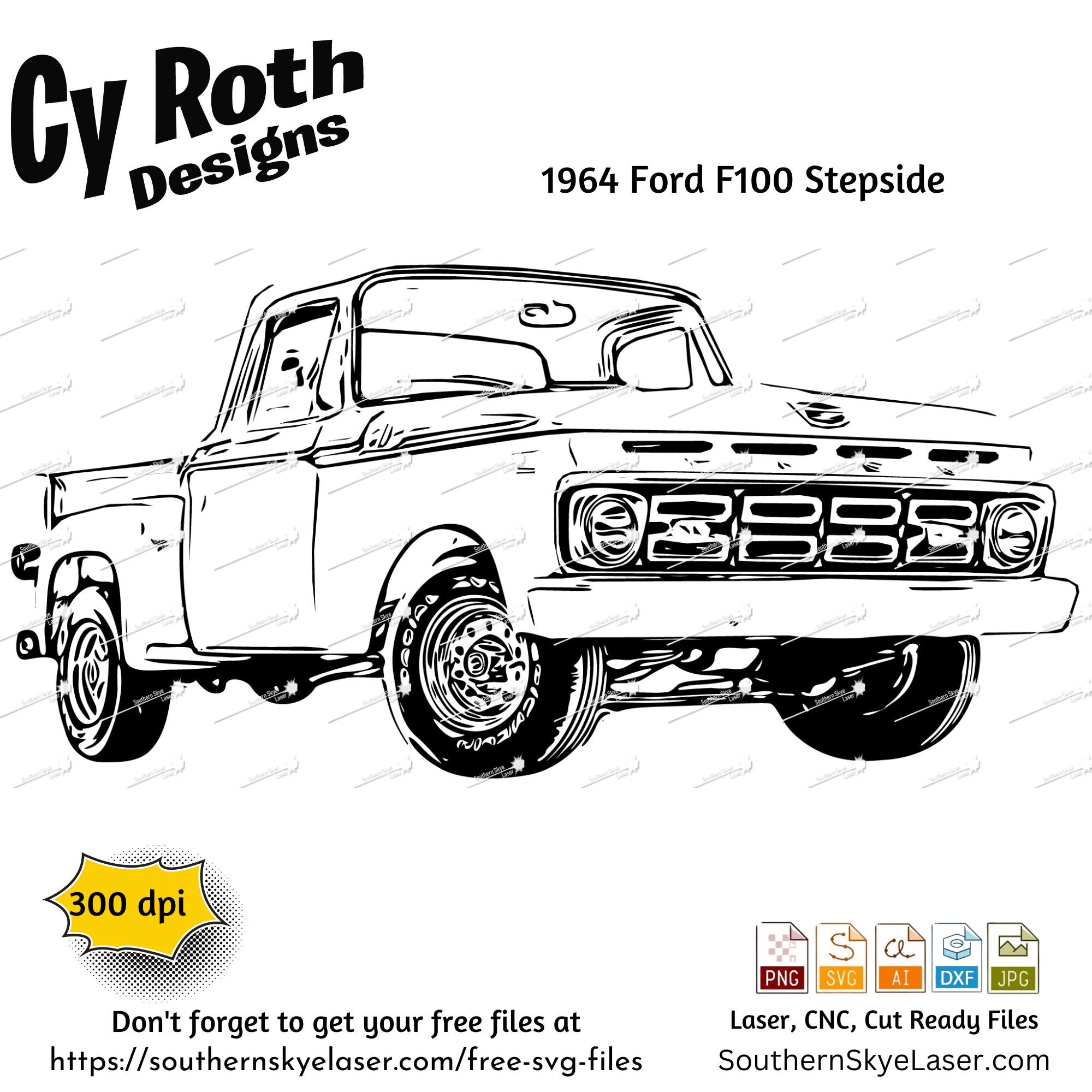 1964 Ford F-100 Stepside Svg Png Jpg Ai Dxf File - Etsy