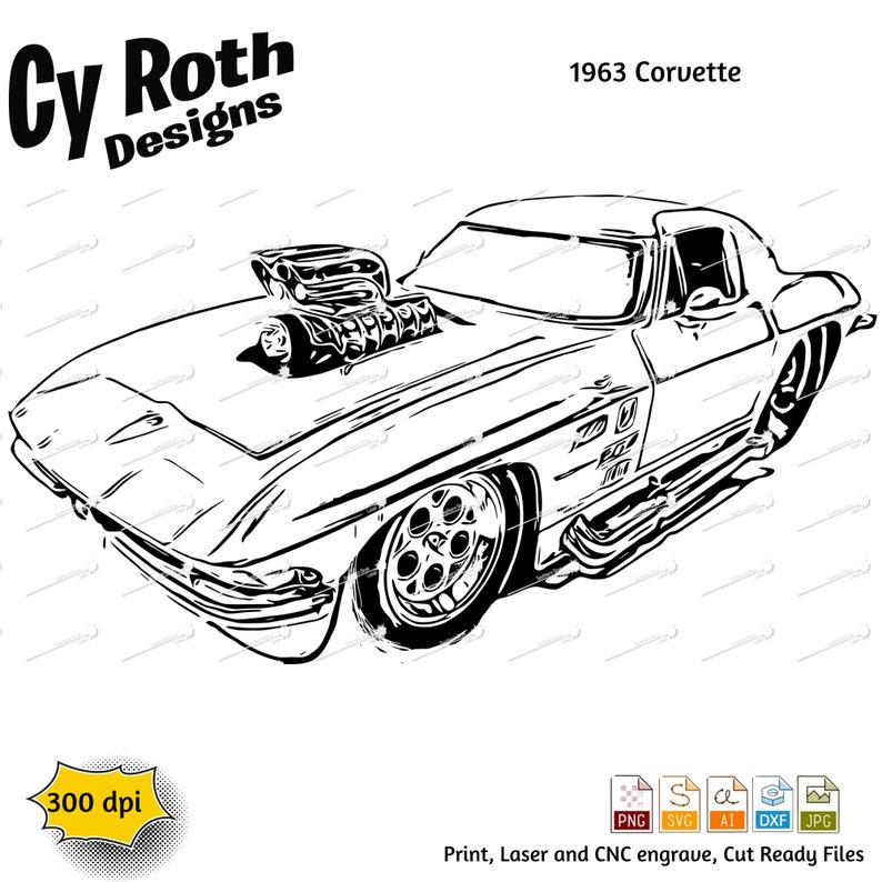 1963 Chevy Corvette SVG: Vintage Car Cut Files (digital Download) - Etsy