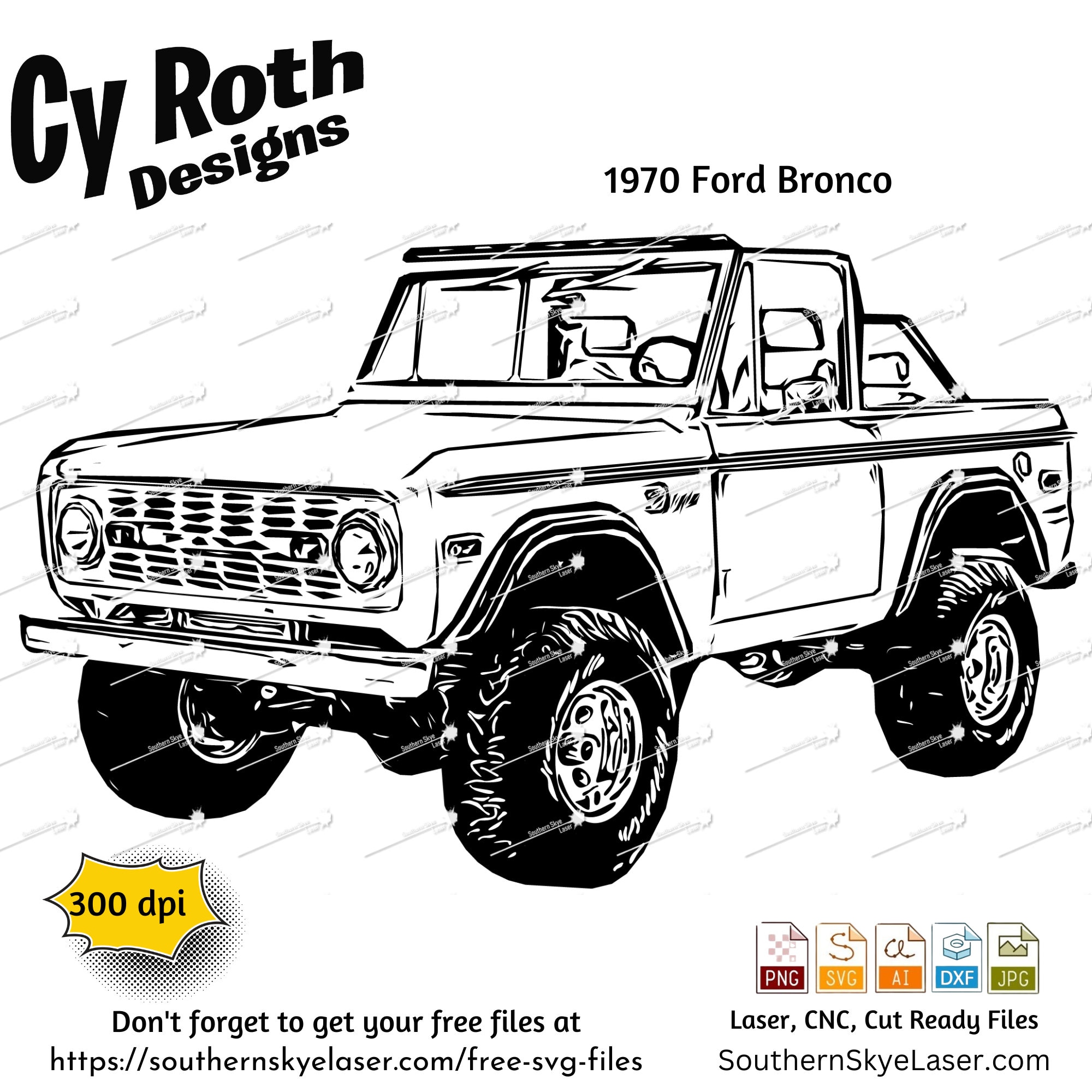 1970 Ford Bronco Svg Png Jpg Ai Dxf File, Vintage Truck Svg, Pick-up ...