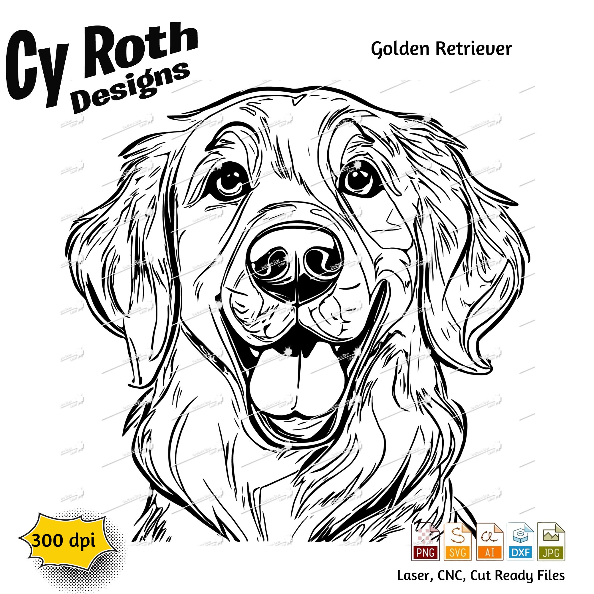 Golden Retriever Svg Png Jpg Ai Dxf Files Silhouette Cricut - Etsy