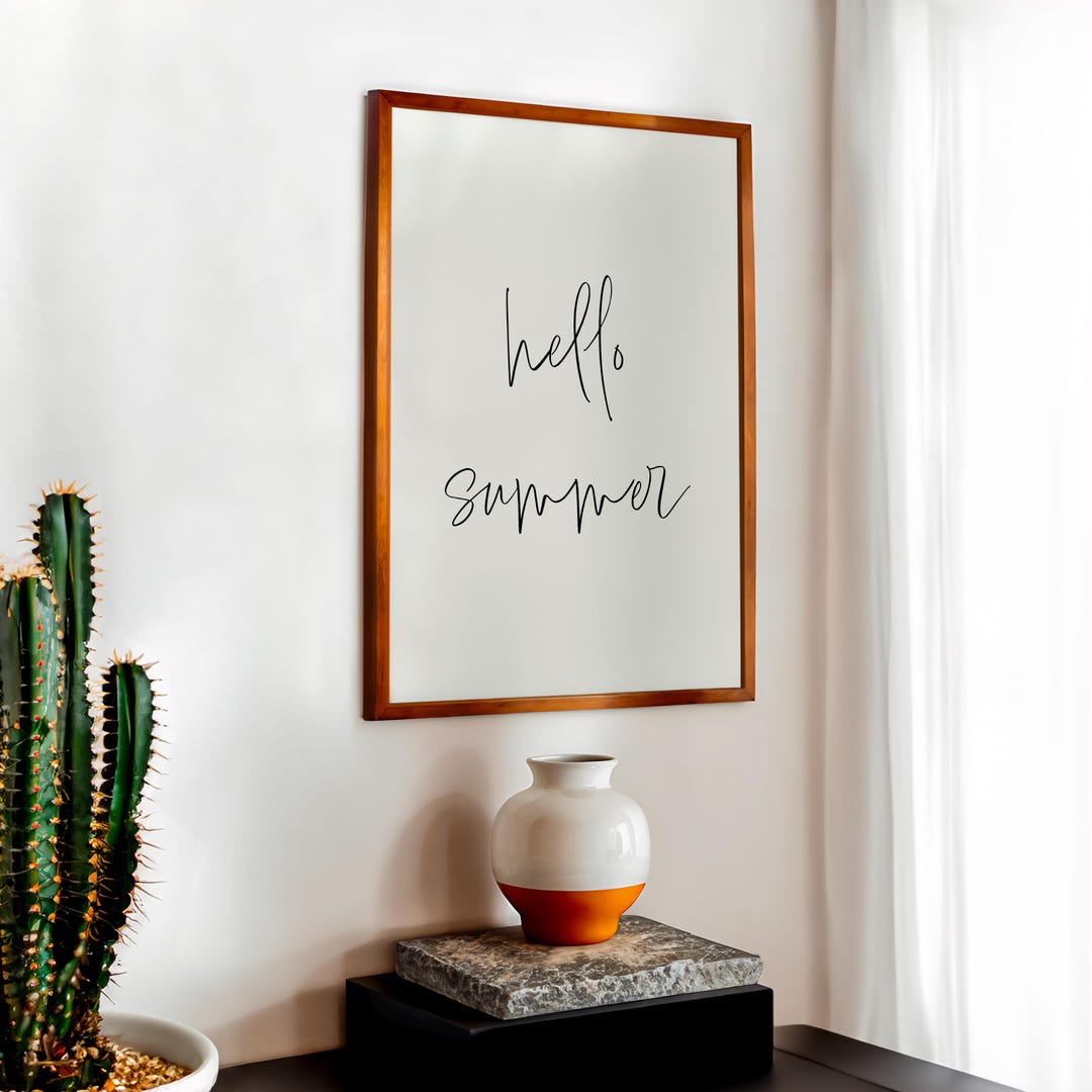 Hello Summer Print, Summer Wall Decor, Typography Wall Art Print ...