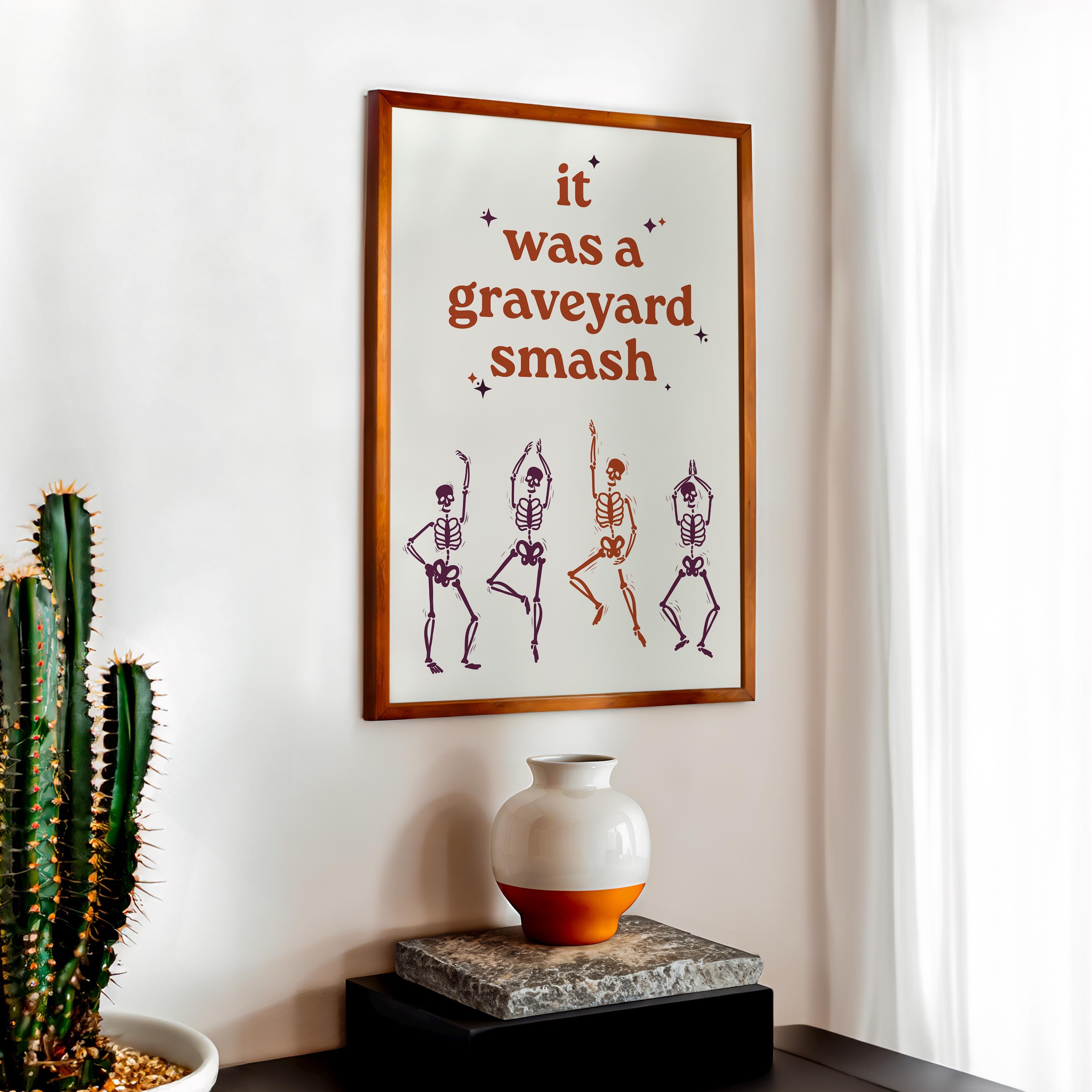 Monster Mash Print, It Was a Graveyard Smash Poster, October Print ...