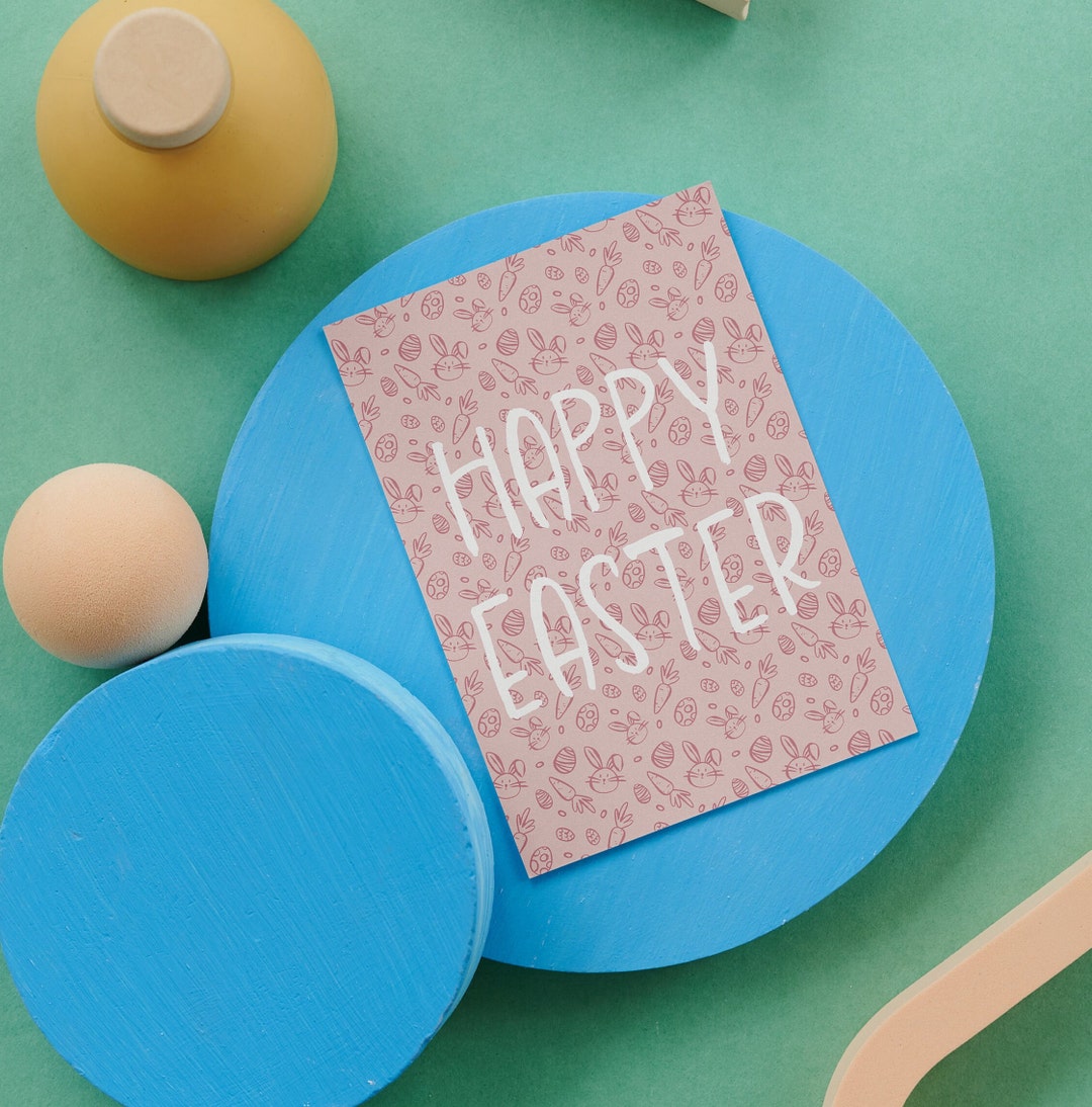 Happy Easter Printable Card, Instant Download PDF, Easter Card Template ...