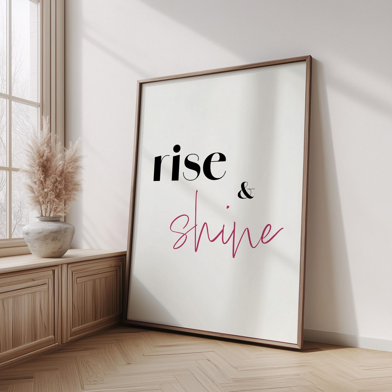 Rise & Shine, Affirmation Poster, Typography Wall Art Print, Positive ...