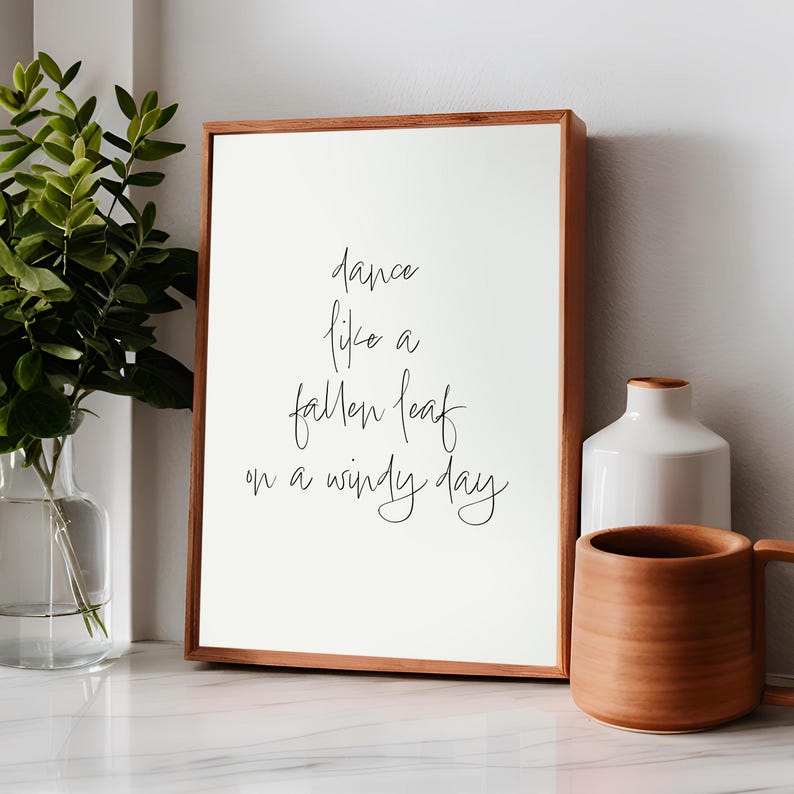 Dance Like a Fallen Leave, Fall Printable Wall Art, Cozy Autumn Print ...