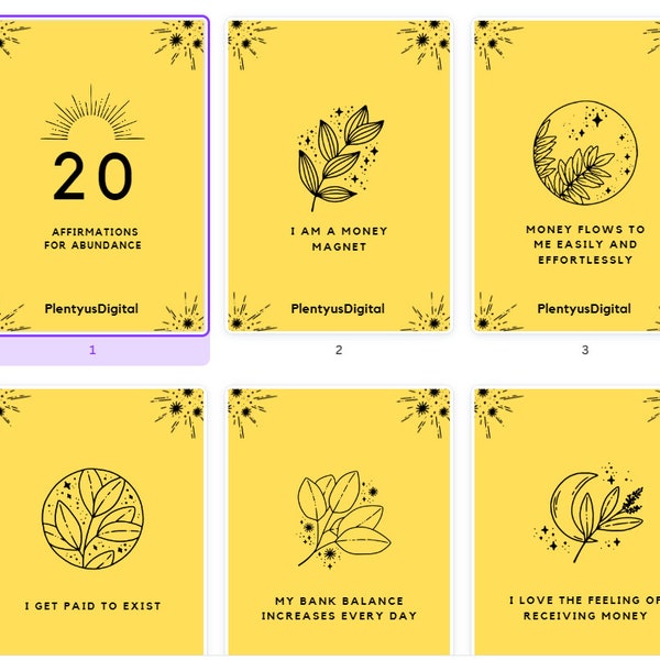 Manifestation Cards - Etsy