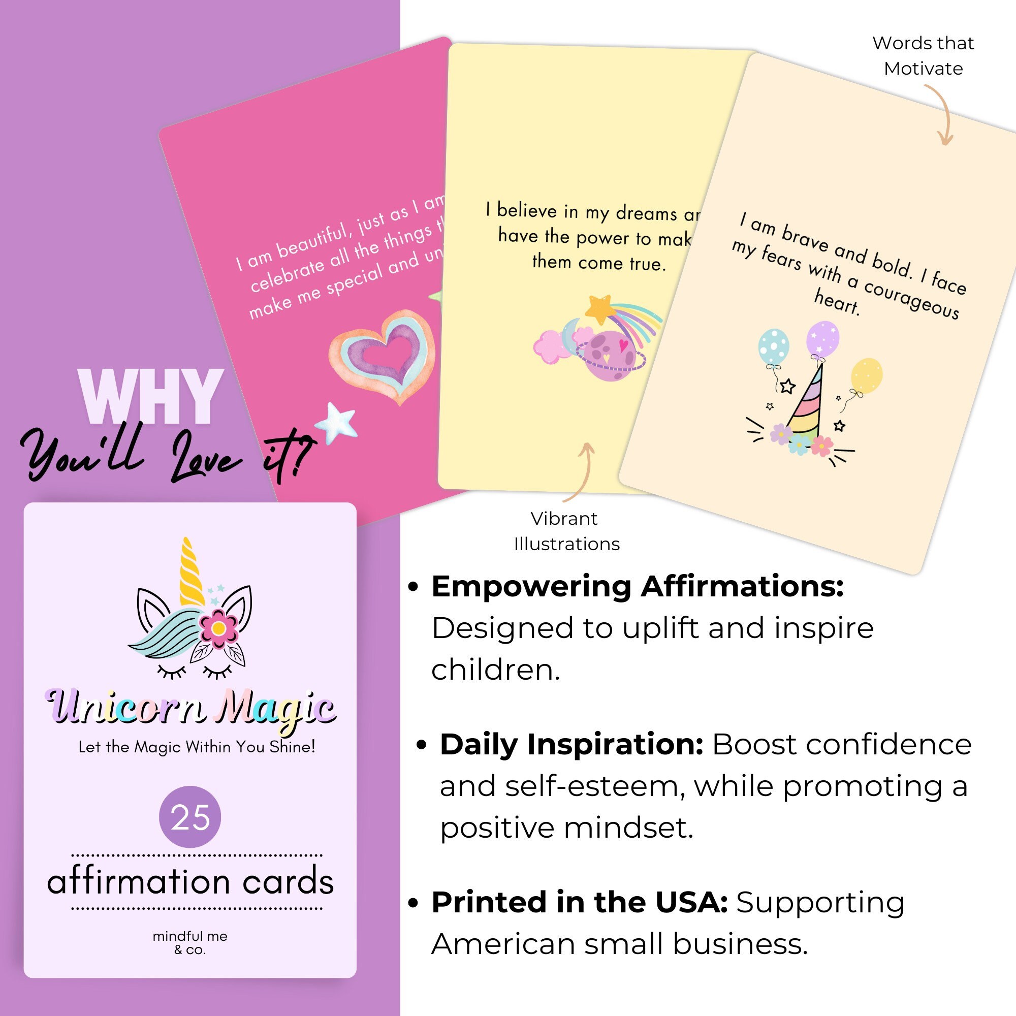 Affirmation Cards for Kids, Positive Daily Affirmations for Girls to ...