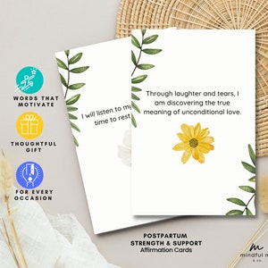 New Mom Affirmation Cards | Postpartum Self Care | Confidence | Gentle ...
