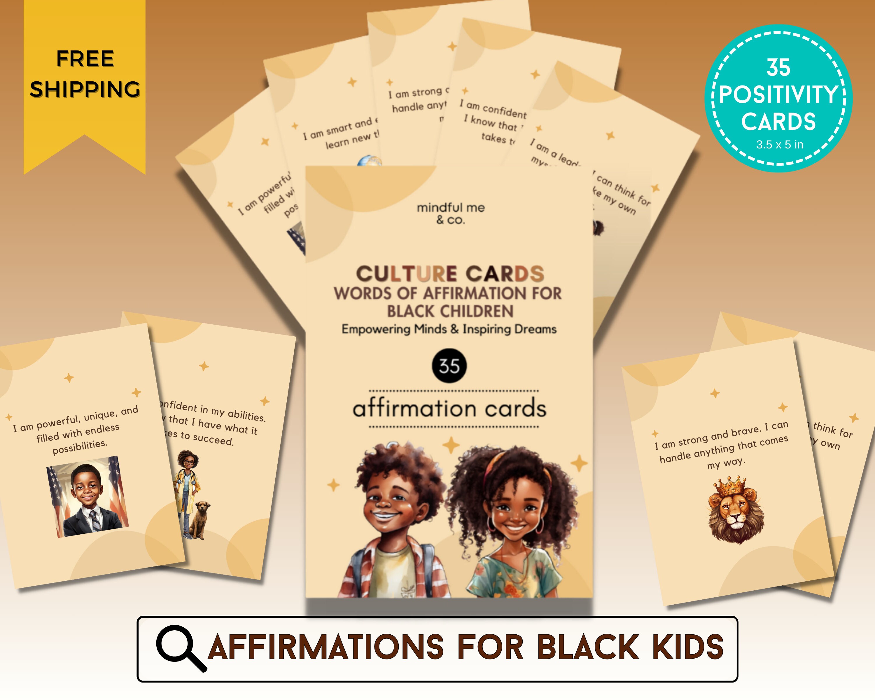 Kids Affirmation Cards for Black Children, Inspirational Quotes to ...