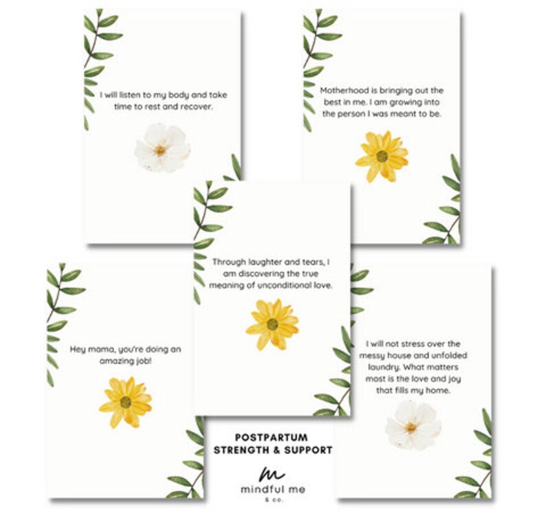 New Mom Affirmation Cards | Postpartum Self Care | Confidence | Gentle ...