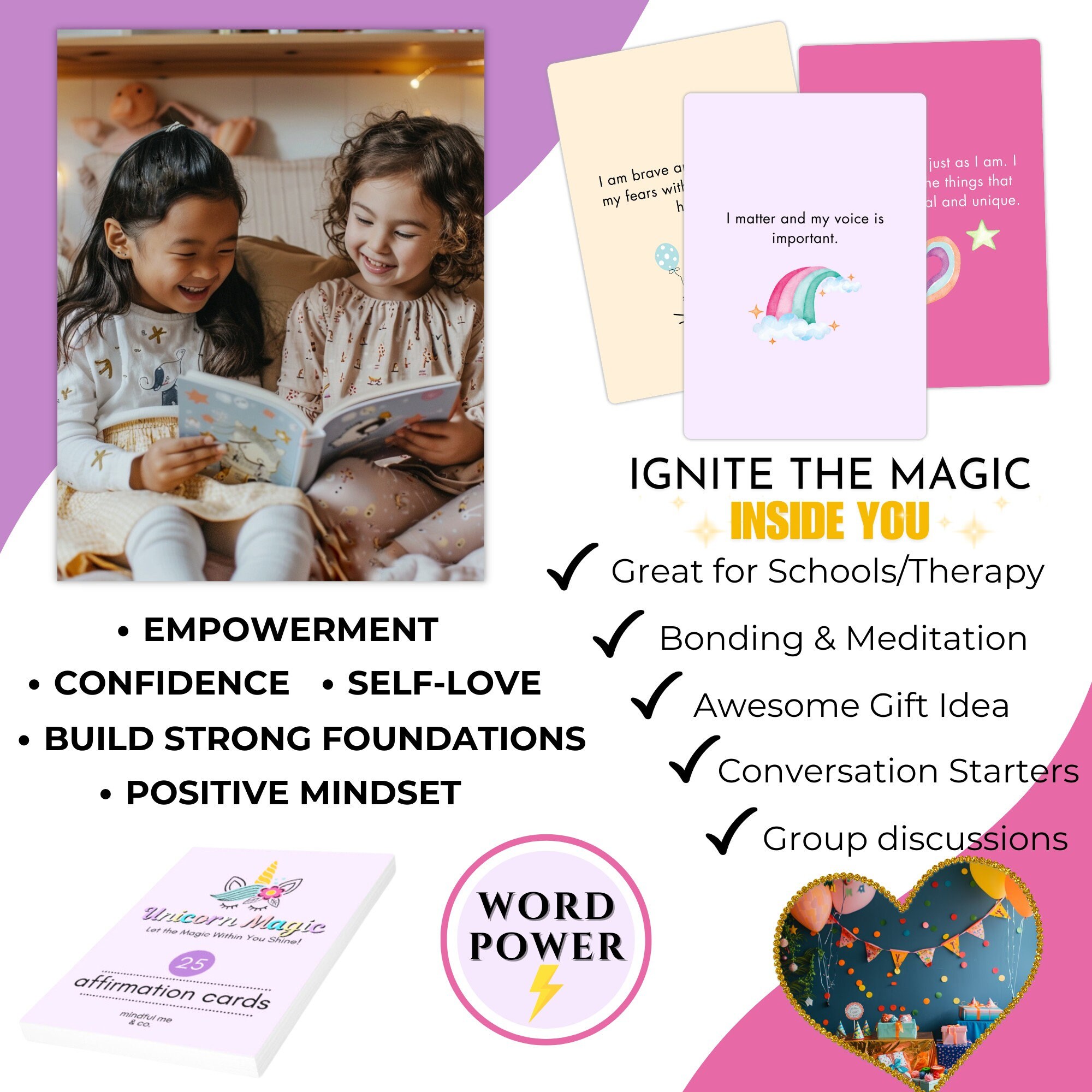 Affirmation Cards for Kids, Positive Daily Affirmations for Girls to ...