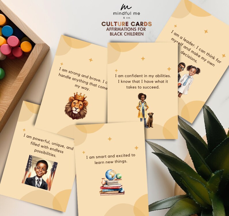 Kids Affirmation Cards for Black Children, Inspirational Quotes to ...