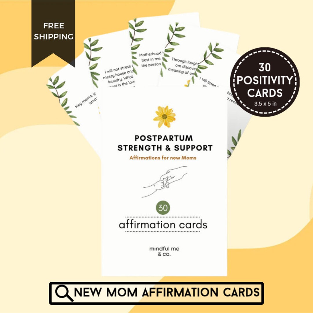 New Mom Affirmation Cards | Postpartum Self Care | Confidence | Gentle ...