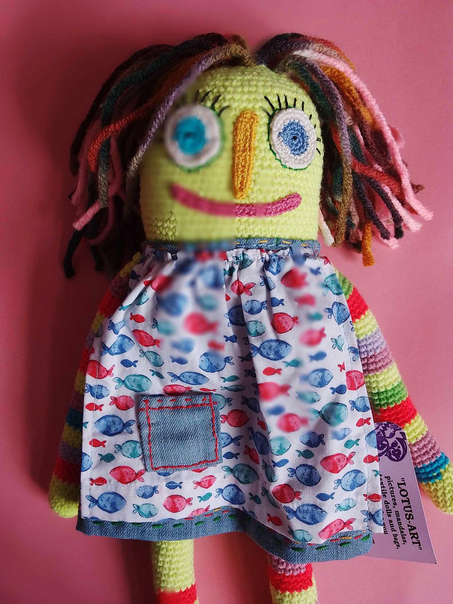 Crazy Doll, Gift for a Baby, Funny Doll, Crochet Soft Toy, Unique Toy ...