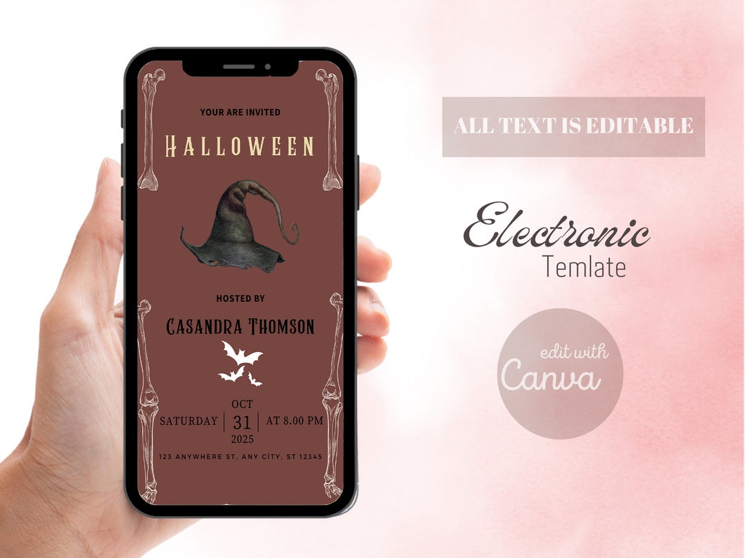 Editable Halloween Invitation Digital Invite Instant - Etsy