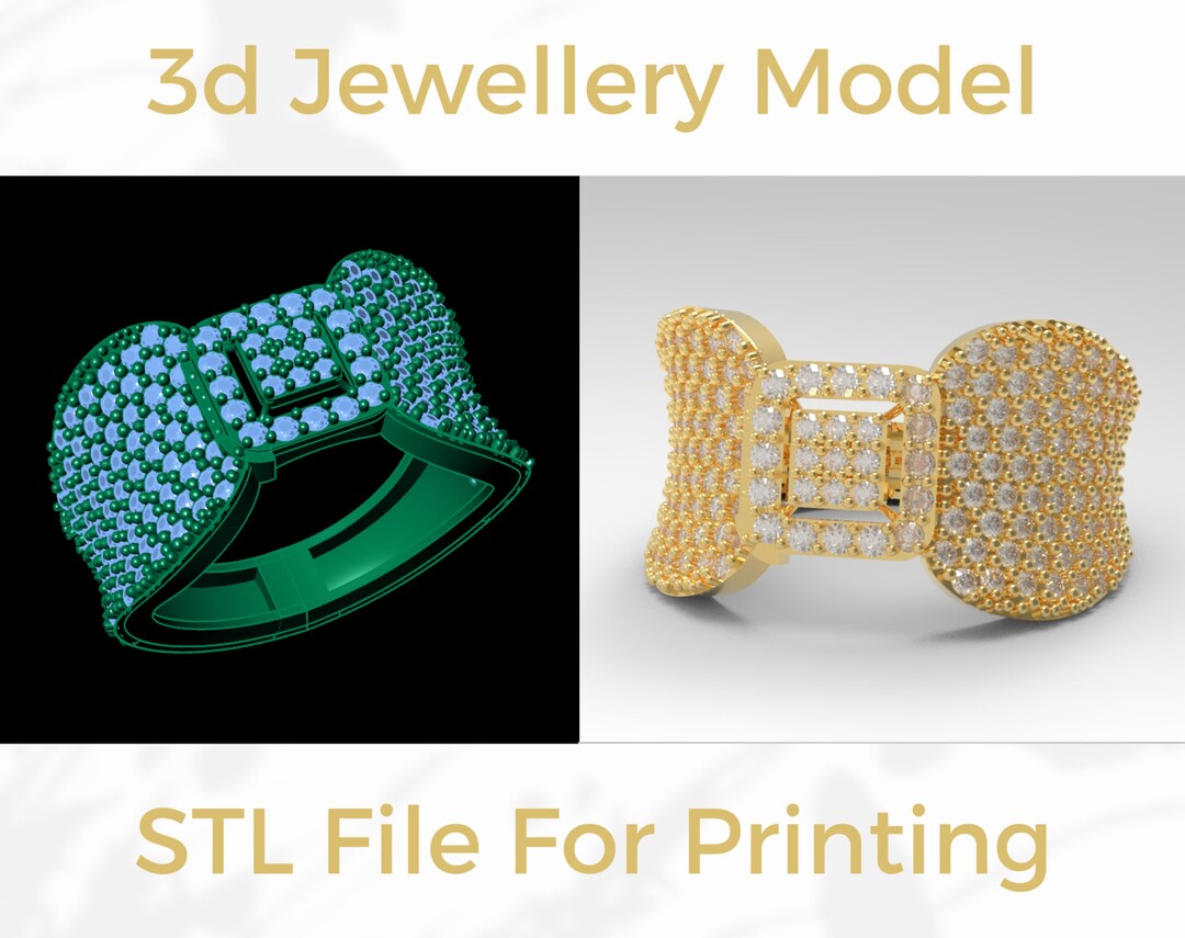 3D STL Ring File. STL File for Download and Printing, Jewelry Stl File ...