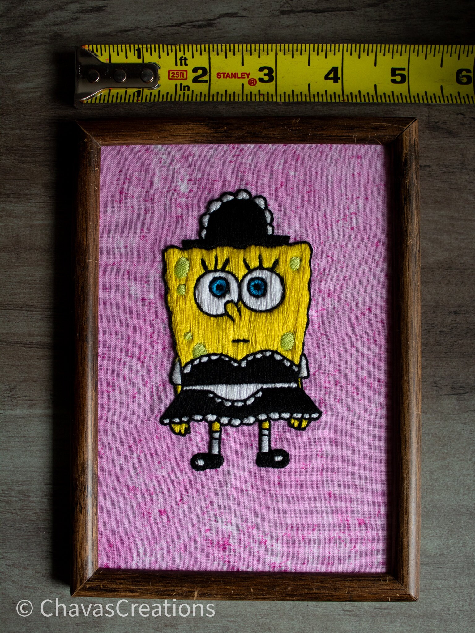 Spongebob Maid Hand Embroidered Hanging House Decor - Etsy