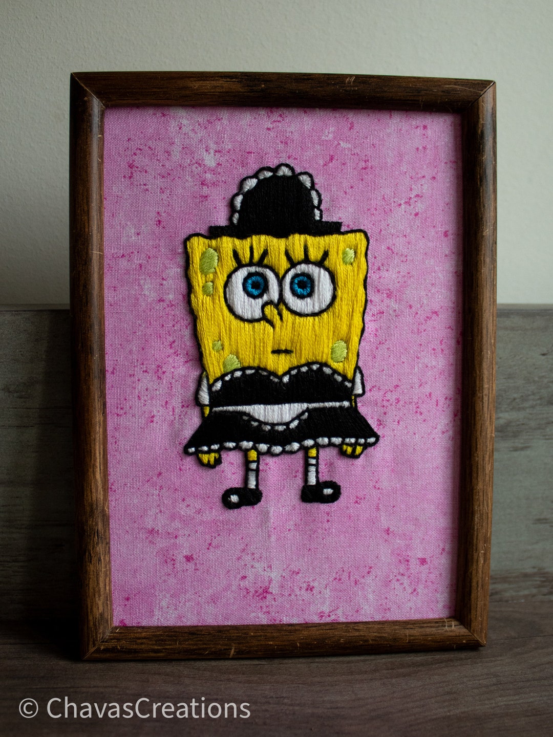 Spongebob Maid Hand Embroidered Hanging House Decor - Etsy