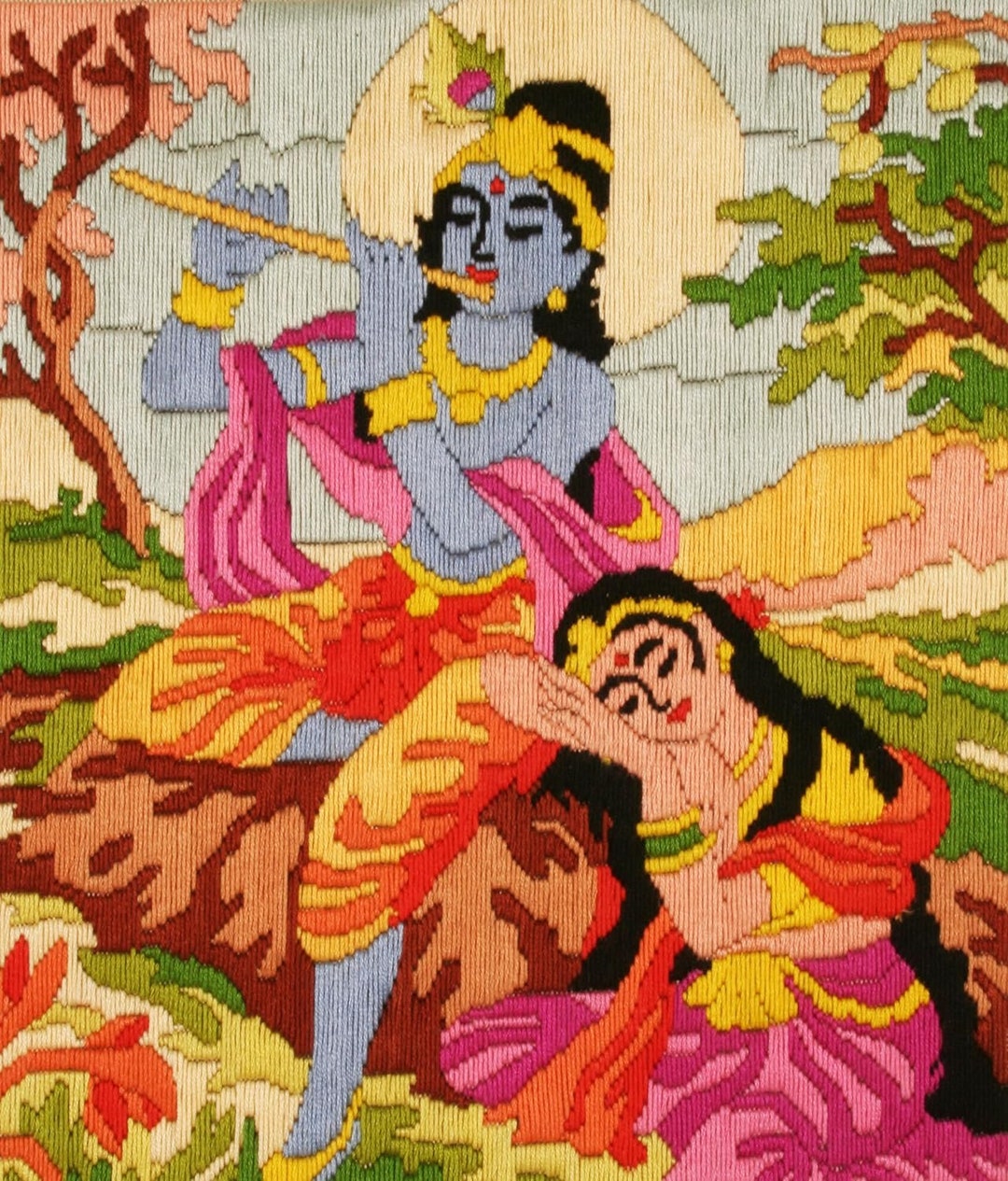 Anchor Stitch Kit - "ananda LAHIRI - KRISHNA & Radha" Long Stitch Hand ...