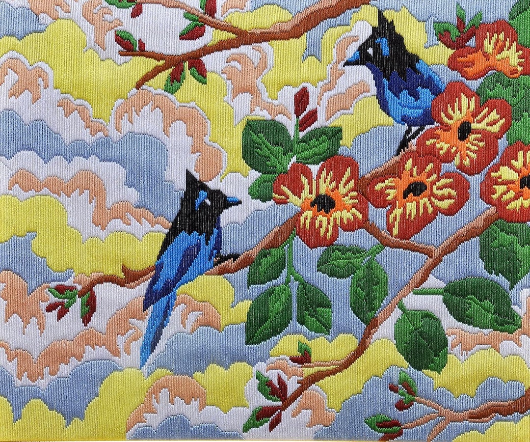 Anchor Stitch Kit - "blue Jays" Long Stitch Hand Embroidery Do It ...
