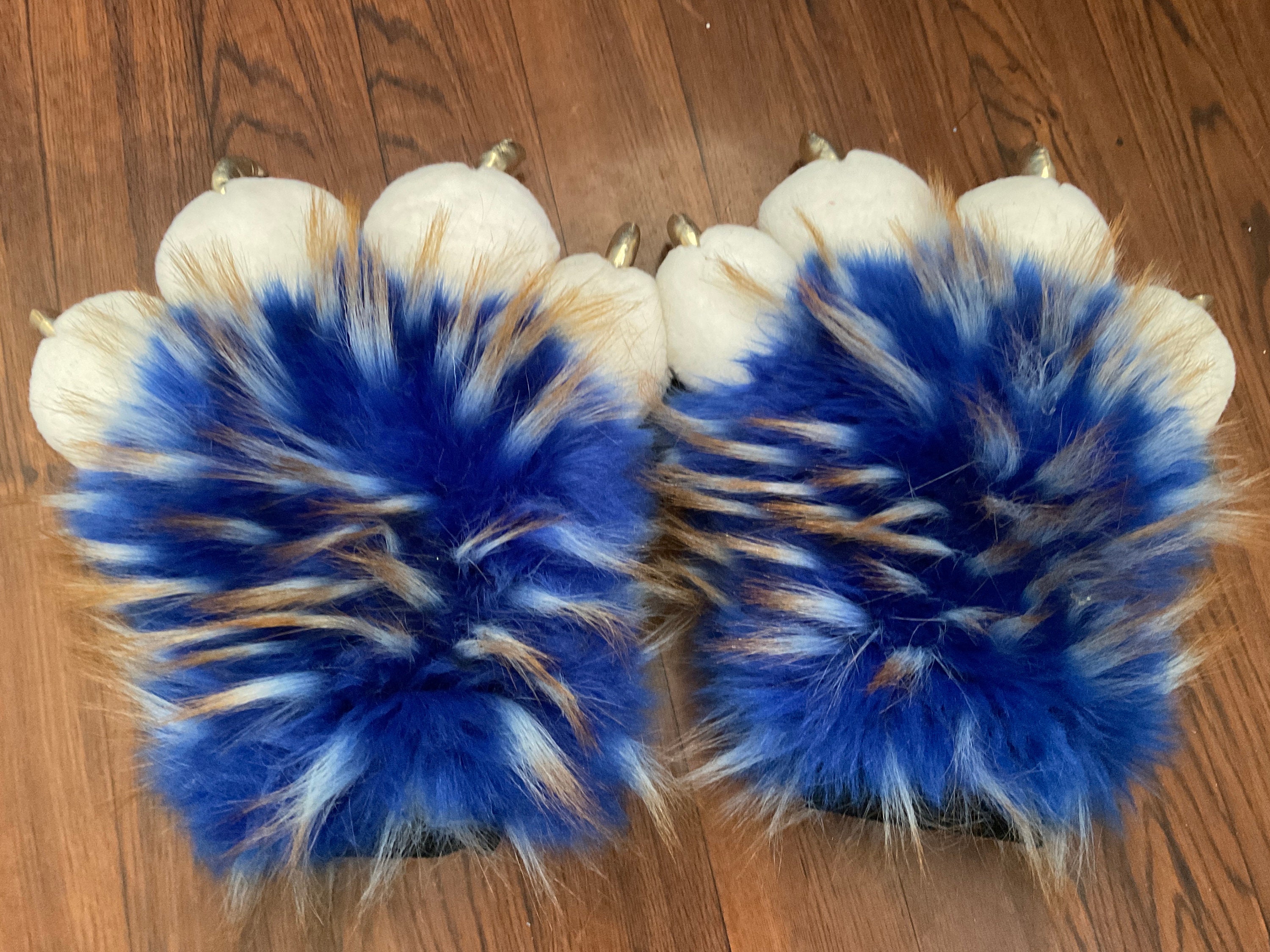 Blue and Yellow Fursuit Paws and Tail Fully Lined Hq for Kids and ...