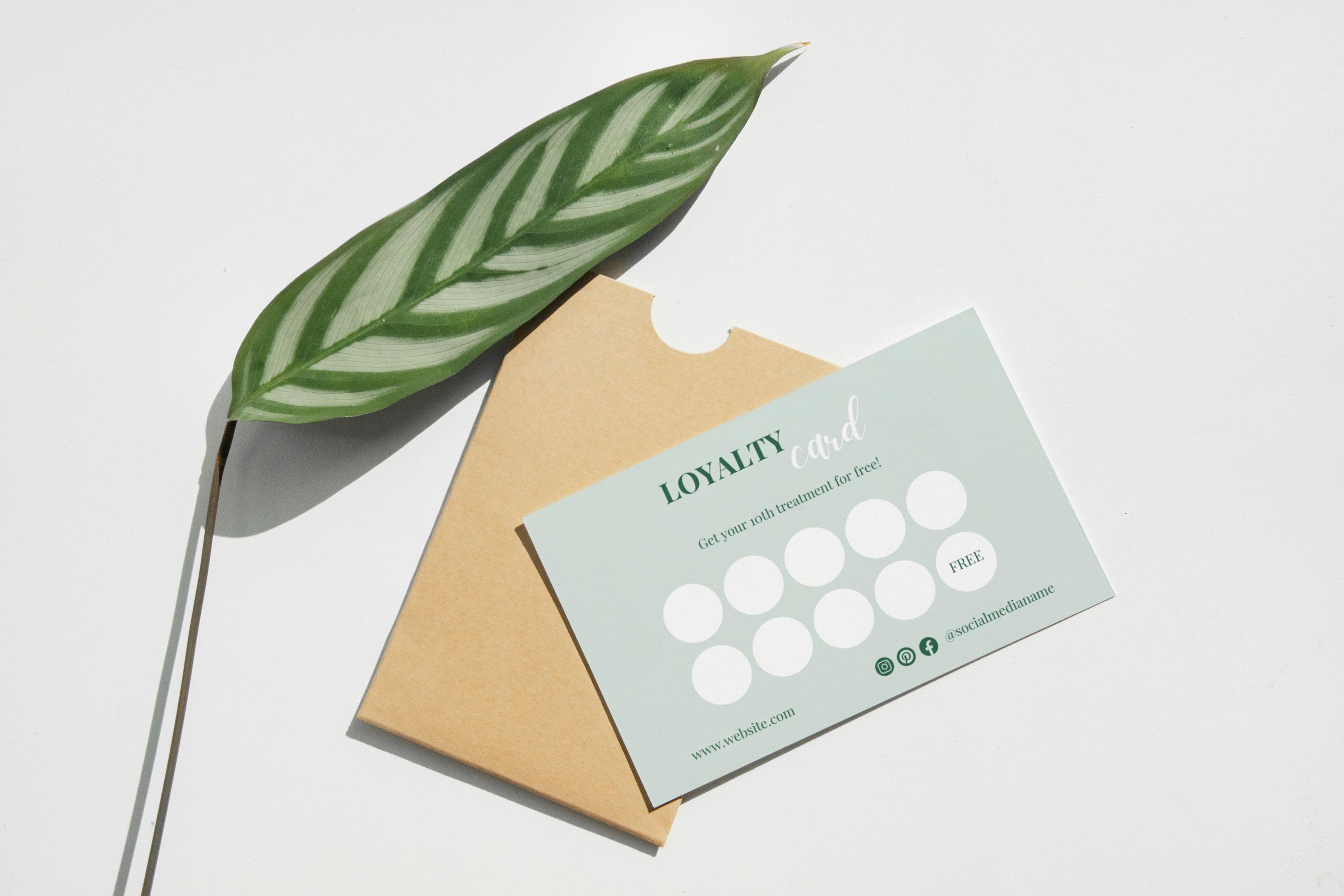 Green Loyalty Business Card, Beauty Loyalty Cards, Points Card ...